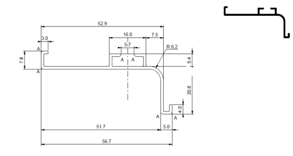 'L' SHAPE HORIZONTAL PROFILE | SPA Aluminium